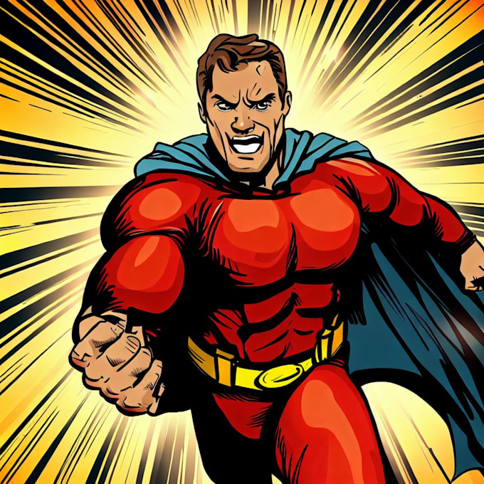 Draw your superhero in comic style and retro colors by Grazzaalu | Fiverr