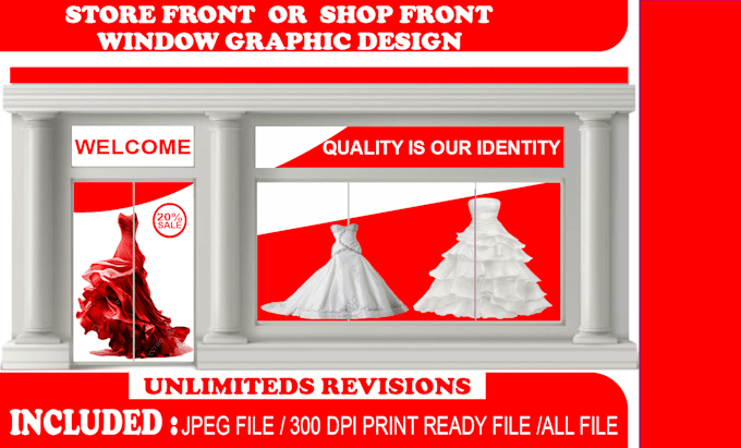 Design amazing storefront sign, window graphics signage, billboard ...