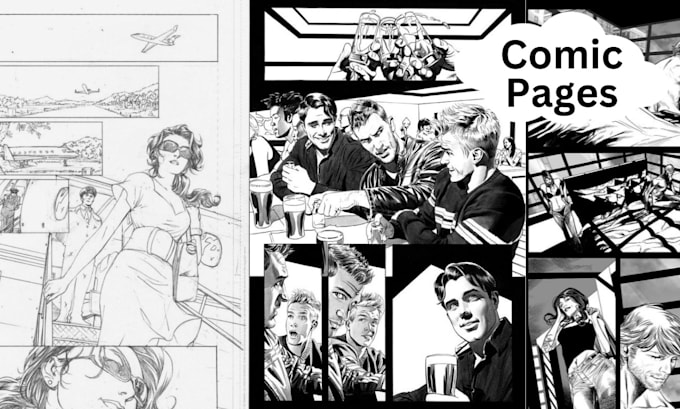 Draw comic strip, story board, panel, cover art, digital art, dnd ...