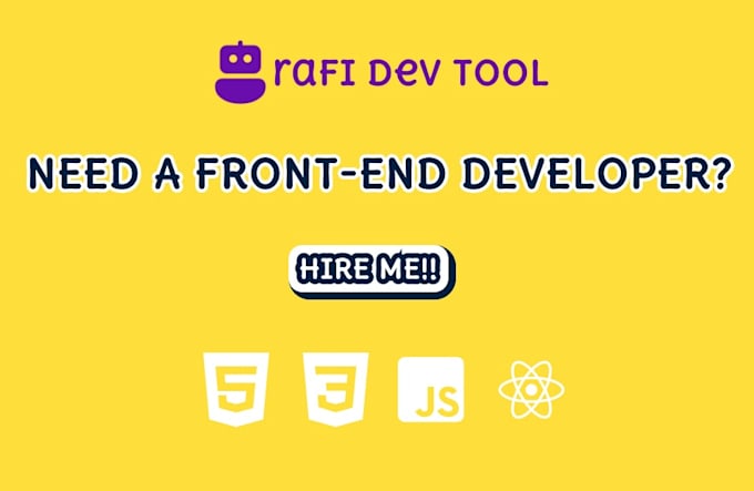 Be your front end developer using html, css and javascript by Rafidevtool | Fiverr