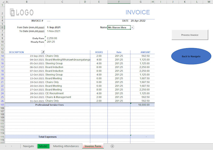 Create customized excel invoices auto calculation with predefined items by Wana_nazmi | Fiverr