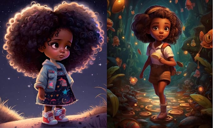 Draw african american children book stunning illustrations by ...