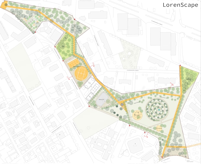 2d render your siteplan, landscape masterplan with a unique graphic ...