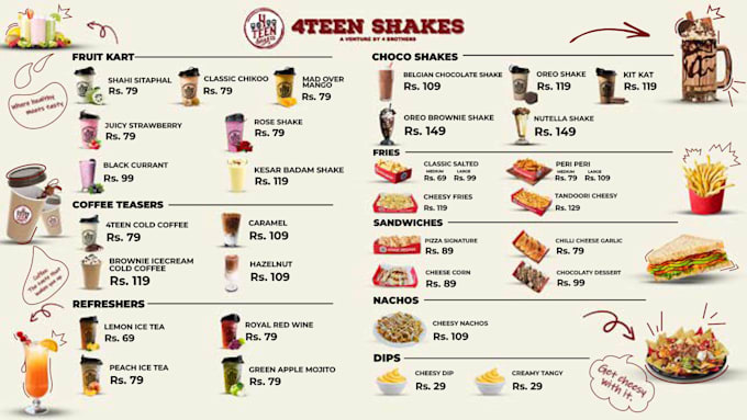 Design menu, price list, menu card or food menu by Mohitsaxena9211 | Fiverr