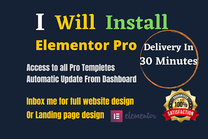 Install elementor pro updatable plugin, design landing page by ...