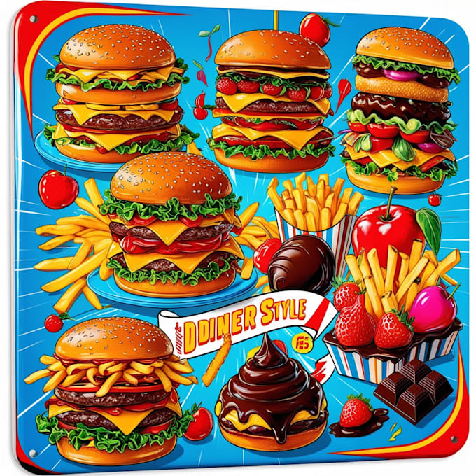 Make food pop art for you by Buffatross | Fiverr