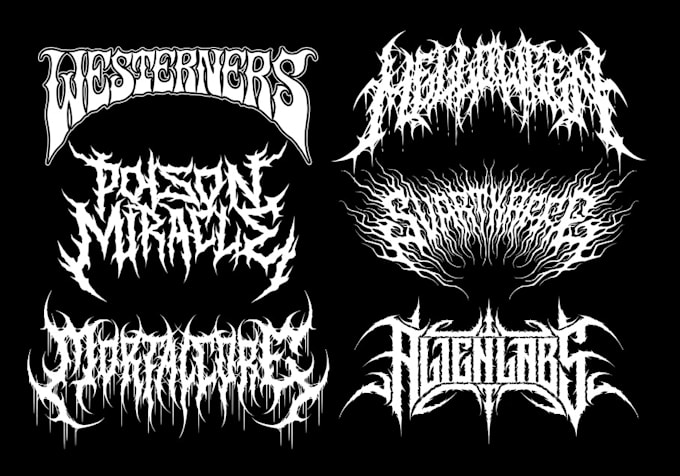 how to draw a metal band logo