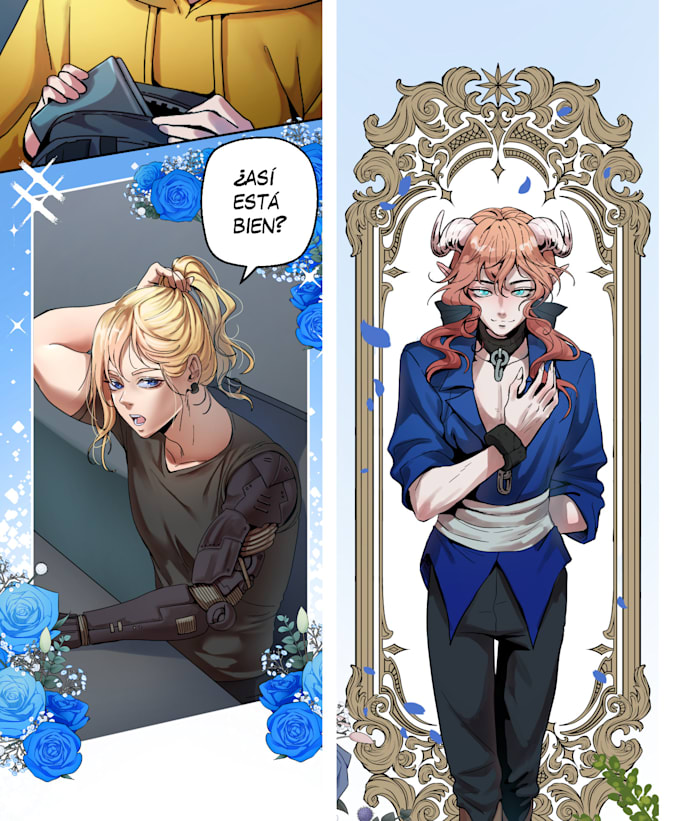 Make 1 chapter of webtoon, manhwa in color by Liilica | Fiverr