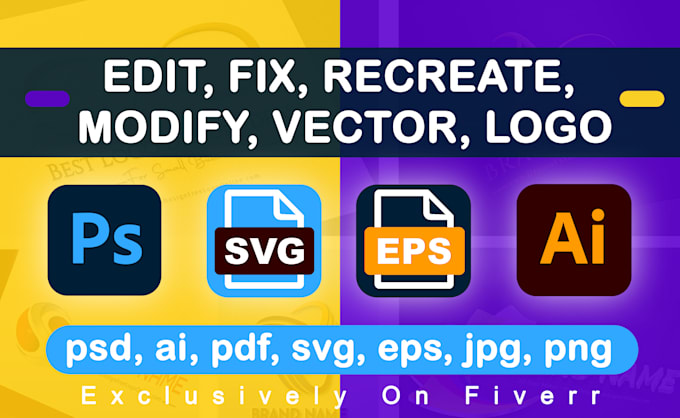 Edit logo, recreate or modify in vector file by Anjeraarao | Fiverr
