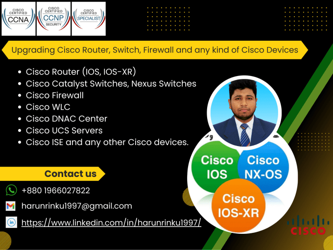 Upgrade your cisco switch router firewall and any devices by Core ...