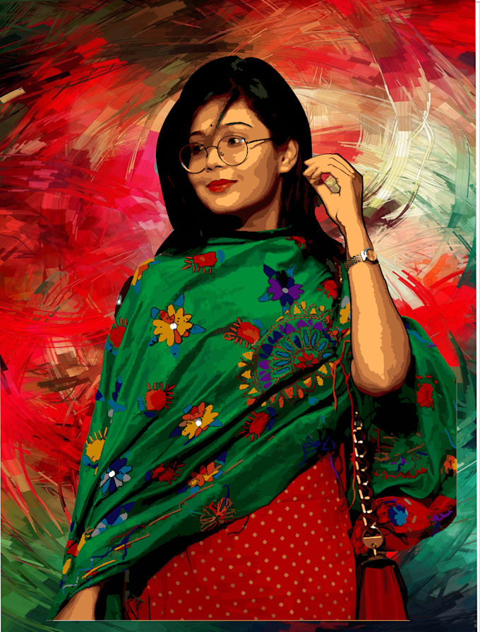 Do vector illustration of logo, portrait, black and white by Sk_mishuk | Fiverr