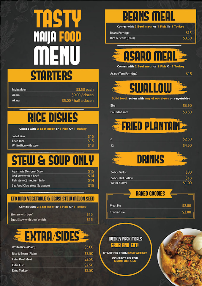 Design appetizing restaurant food menu animations for tv and signage by ...
