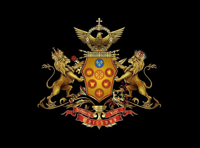 Design luxury regal gothic heraldic family crest coat of arms logo by ...