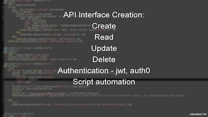 Create a python rest api with crud functionality by Mdavidson744 | Fiverr