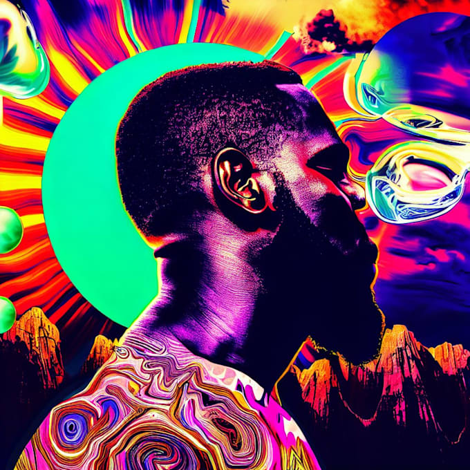 Do psychedelic, surreal, abstract album art cover by Teasmite | Fiverr