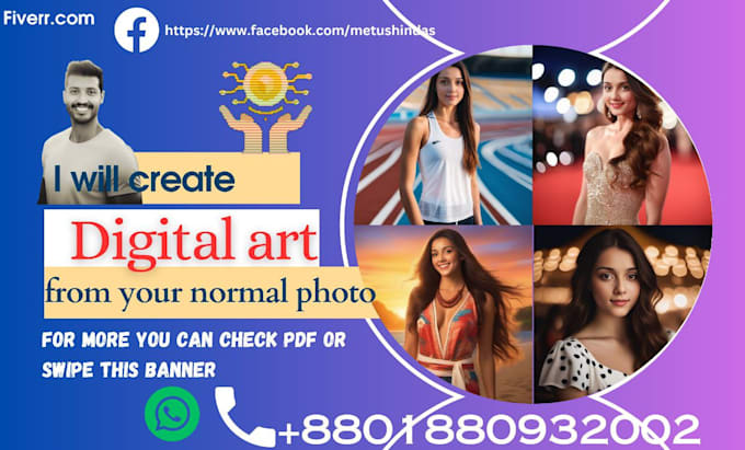 Create digital art from your normal photos by Tushindas | Fiverr
