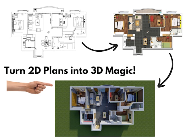 Do 3d floor plan interior and exterior rendering by Azm_bobby | Fiverr