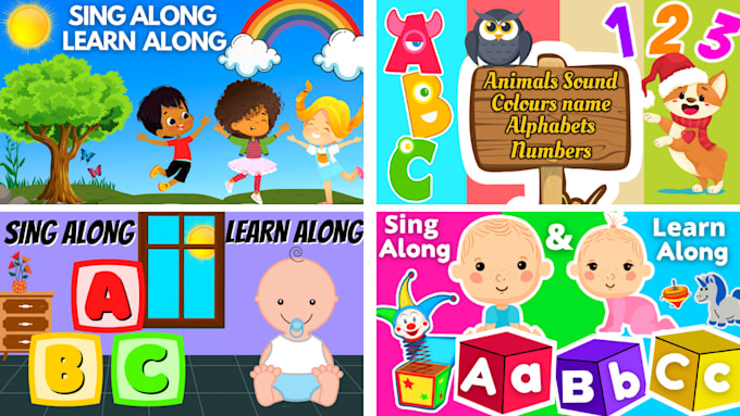 Make attractive cartoon thumbnails for kids videos by Designwithhardi ...