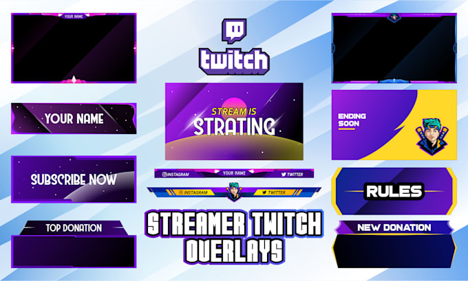Make epic stream overlay for streamers twitch, youtube, kick by ...