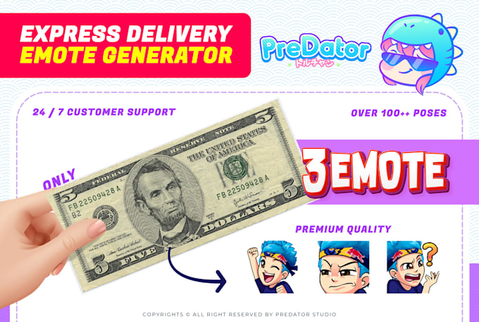 Do high quality semi custom templates twitch or kick emotes for your ...