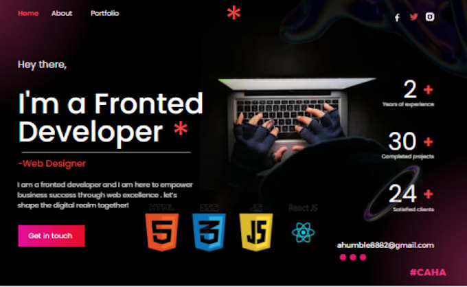 Be your fronted developer using html , css , js , bootstrap , gsap by ... Be your fronted developer using html , css , js , bootstrap , gsap by ...