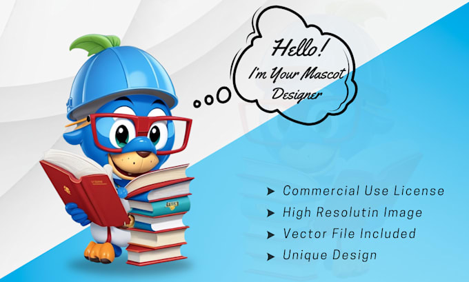 Create custom eye catching professional animal mascot logo design by ...