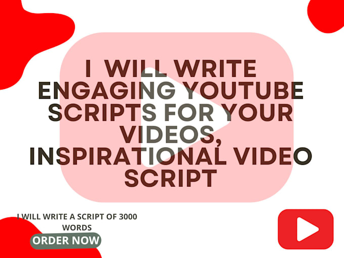 Write engaging youtube scripts for your videos, inspirational video script by Joeybrands | Fiverr
