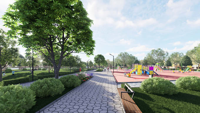 Do green zone, park animation, garden design by Oleggerasimo593 | Fiverr