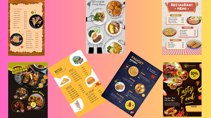 Design food flyers , digital brochure , menu cards and invitation card ...