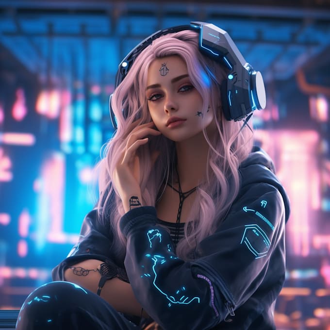 Make Portrait Illustration With Cyberpunk Anime Style By Valovabedekhbo