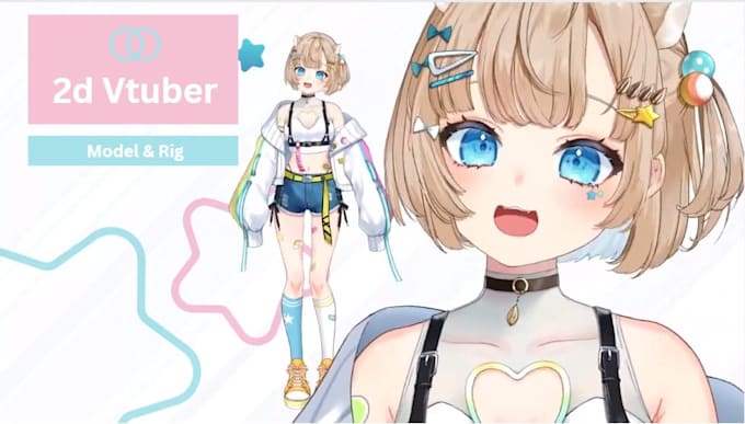 Draw and rig 2d vtuber model live2d rig anime character by Oluwadolla ...