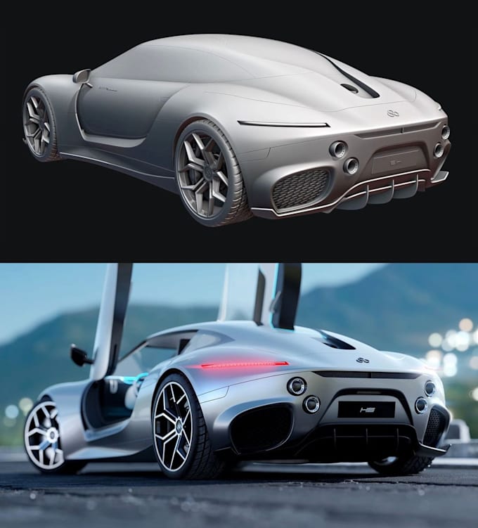 Create 3d vehicle model, car design, realistic renders, 3d car ...