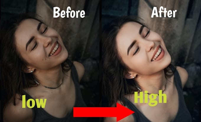 Enhance, improve,retouching,upscale, low res photo to high resolution ...