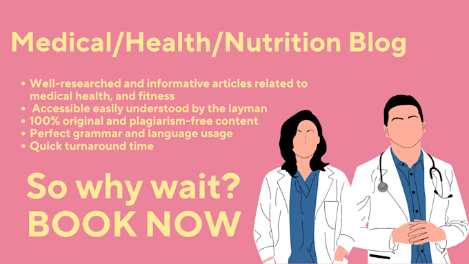 Write 5 health and medical blogs by Warda010 | Fiverr