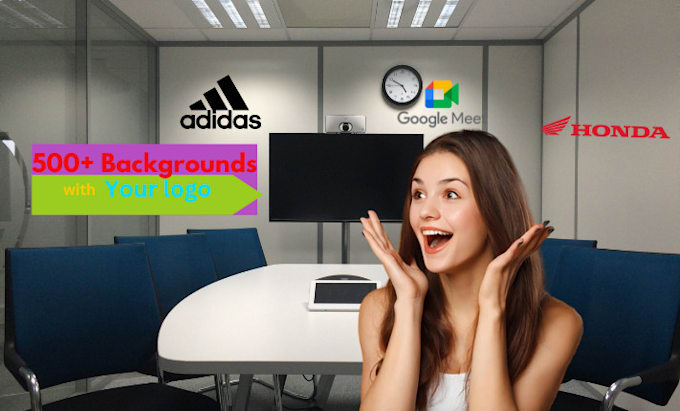 Design fully customized zoom virtual background with logo by Hammal123 ...