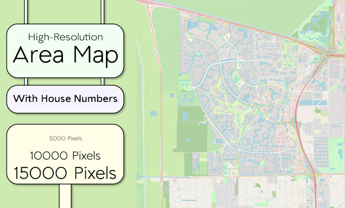 Photoshop ultra high resolution area map with house numbers by ...