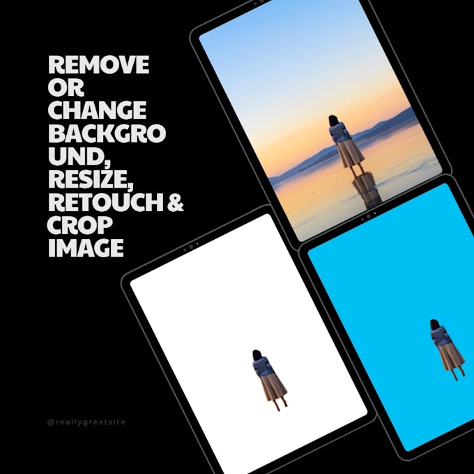 Remove, change background of image and will resize, retouch image by ...