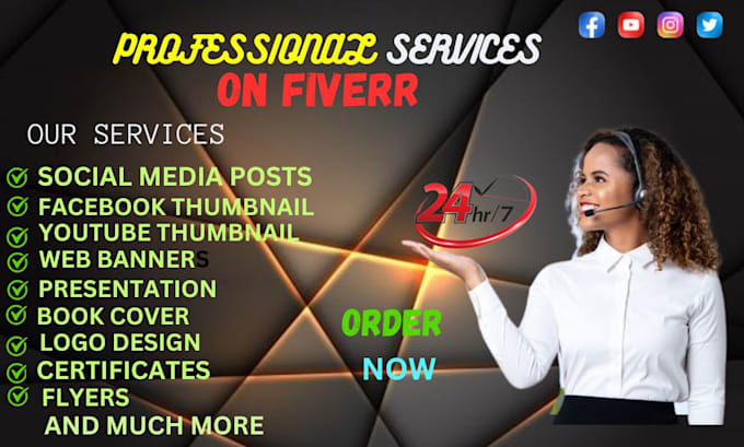 Design professional and catchy social posts flyers thumbnails banners by Waryah07 | Fiverr