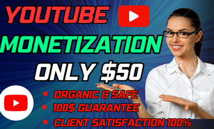 Do organic complete youtube channel monetization and promotion by Anayashah012 | Fiverr