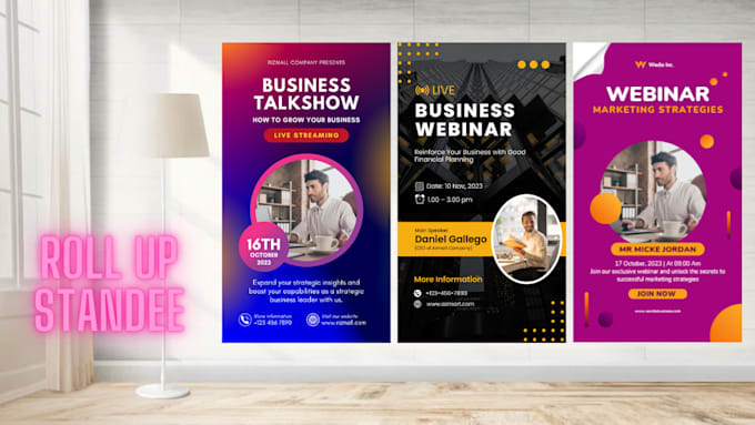 Design modern roll up, standee, or pull up banner by Graphixtech | Fiverr