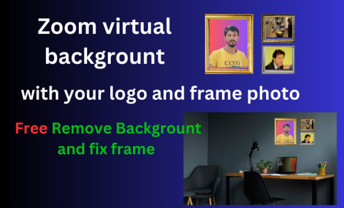 Office custom zoom virtual backgrounds with logo and frame by ...