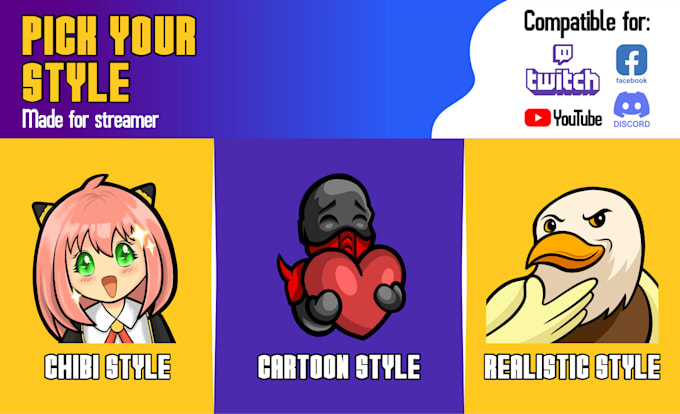 Make quick cute emote for twitch, youtube, kick, stream by Eryusanjaya ...
