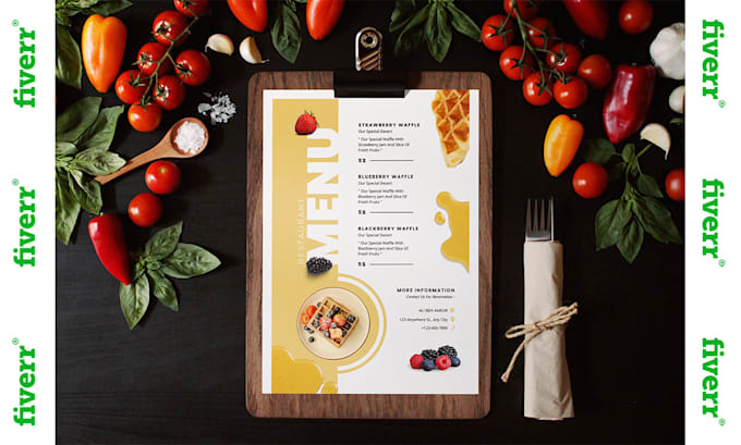 Create unique and creative food, drinks menus by Aly_benameur | Fiverr