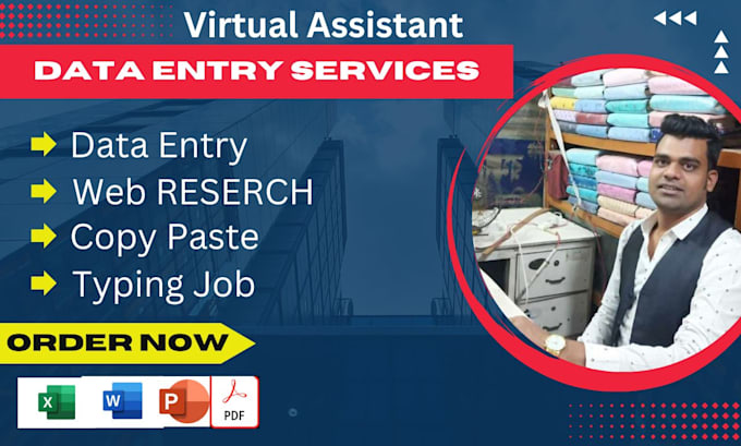 Be your virtual assistant for data entry, web research, copy paste, typing job by Tushar_joy ...