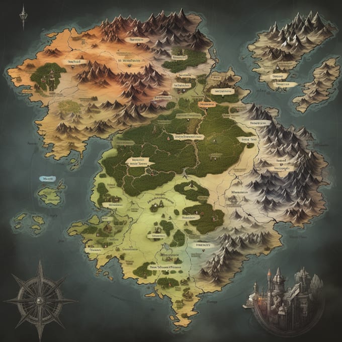 Make fantasy maps for writers or rpg players by Hanooysens | Fiverr