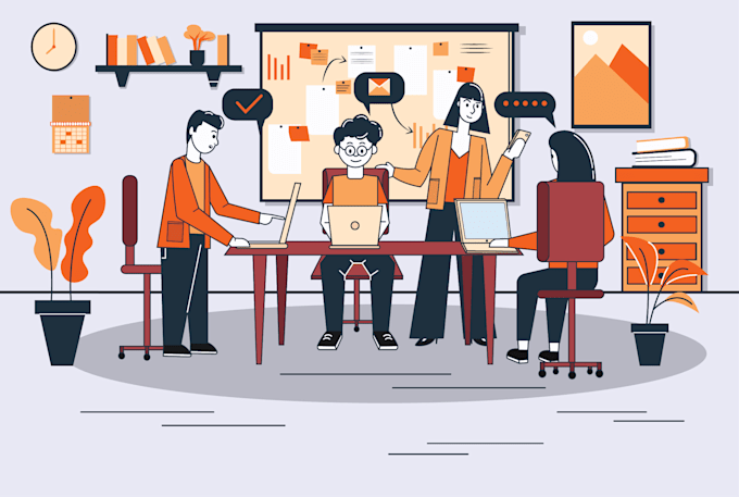 Create flat characters vector illustration by Hamzacreation00 | Fiverr