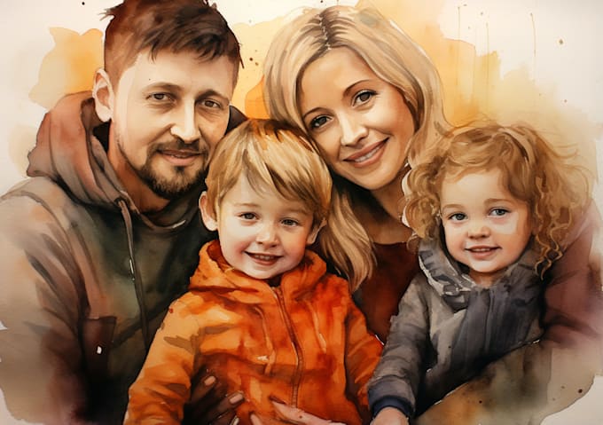 Make realistic family qportrait from photo by Baaleser_muzaka | Fiverr