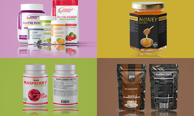 Design supplement label product label food packaging pouch bag ...