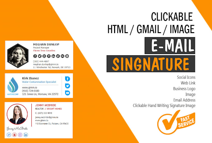 Doing unique business html email signature design with logo by ...