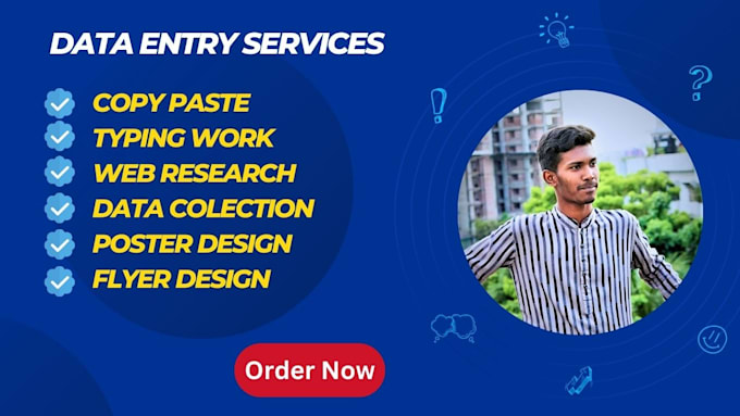 Data entry, web research, copy paste, poster design by Raisul_17 | Fiverr